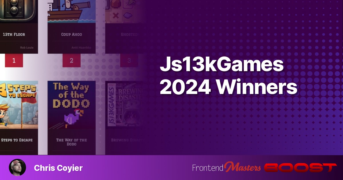 Js13kGames 2024 Winners – Frontend Masters Blog